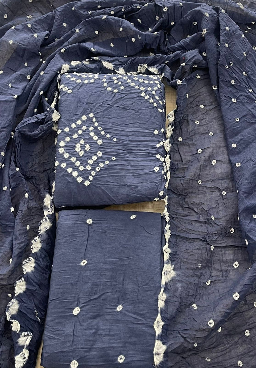 Premium Jaam Cotton Hand Bandhej Top with Hand Bandhej Mulmul Cotton D – Jaipur Saga