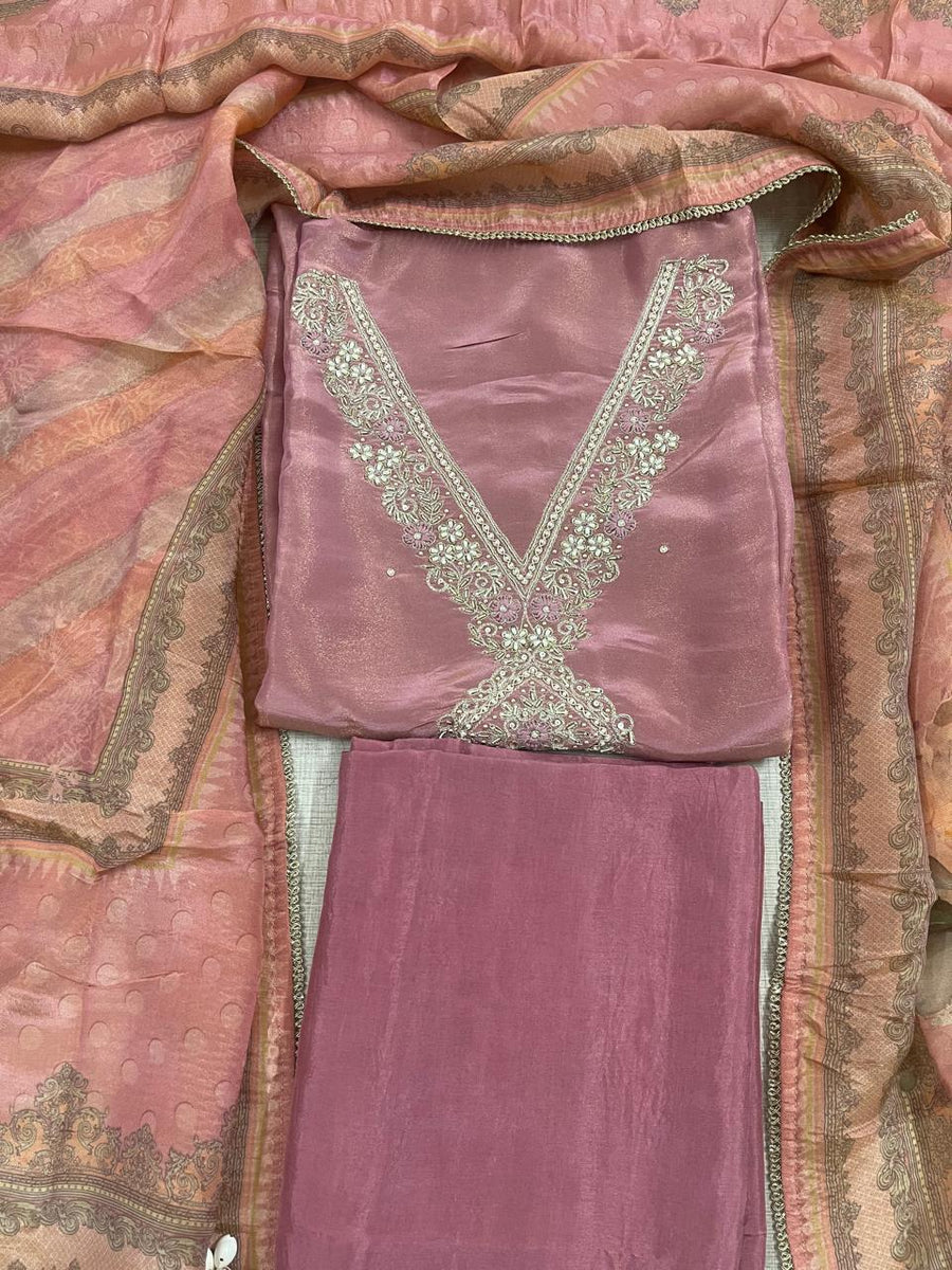 Pure Silk Hand Work Suit Set – Jaipur Saga